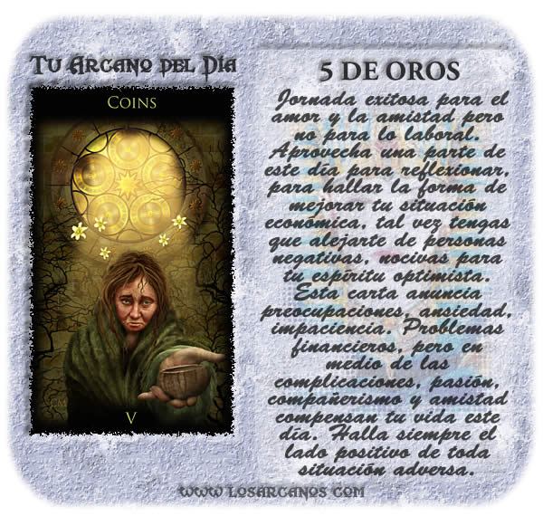 Arcano del día: 5 DE OROS